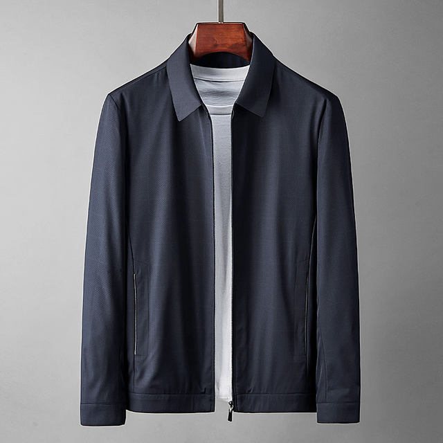 Spring new simple business casual jacket men's fashion turning leading ...
