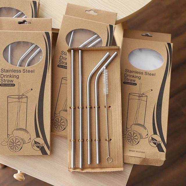 Stainless steel straws Food -grade non -disposable portable metal iron ...