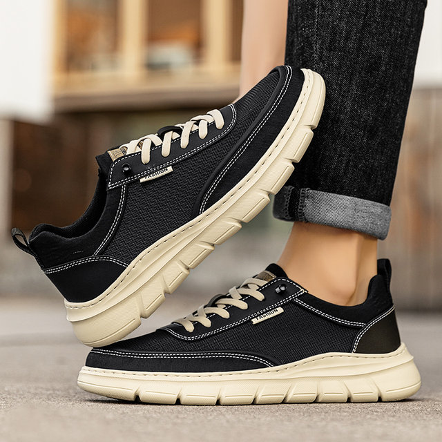 Men's shoes with no laces, mesh, summer breathable thin mesh shoes ...