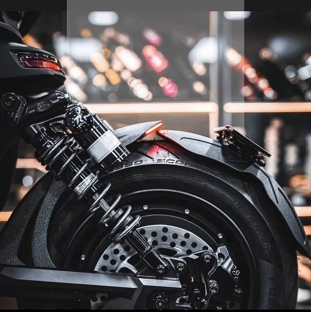 No. 9 Mechanic Mmax110 modified rear fender with light, flat fork ...