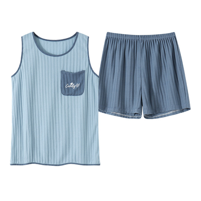 Summer pajamas for women, pure cotton, thin, self-padded, sleeveless ...