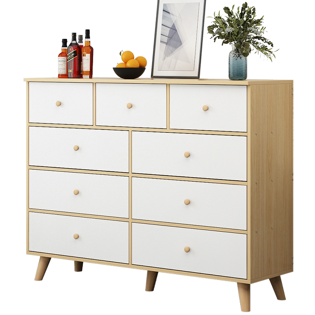 Nordic chest of drawers storage cabinet solid wood leg cabinet storage ...