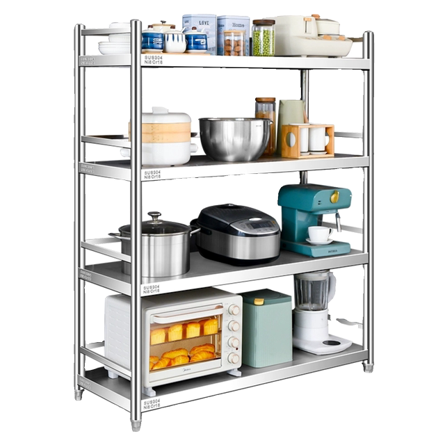 304 thickened stainless steel shelves floor-standing multi-layer ...