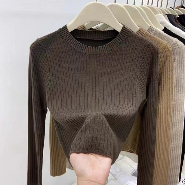 Clearance leak ~ Spring and autumn chic petite round neck sweater for ...