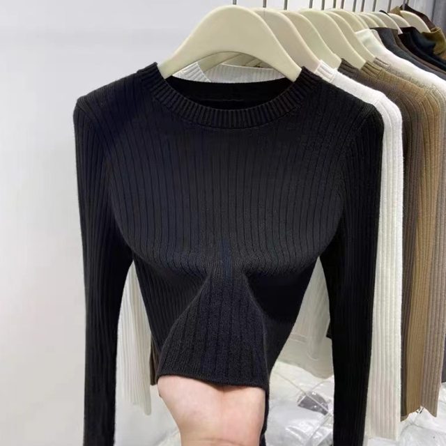 Clearance leak ~ Spring and autumn chic petite round neck sweater for ...