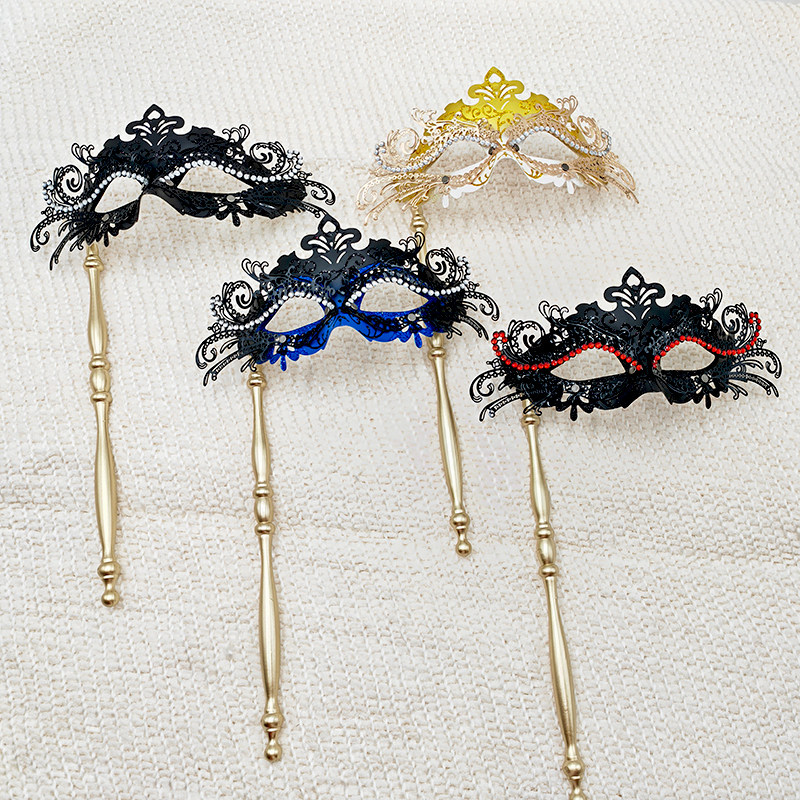 Metal Venetian Hand Mask - Halloween Costume - Unisex