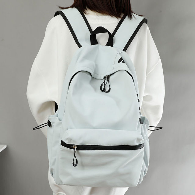Solid color schoolbag female college student travel fashion high school ...