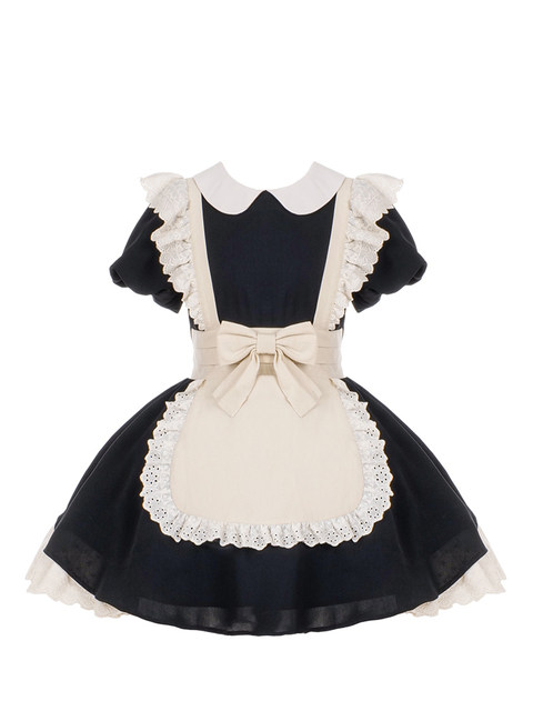 Withpuji original design maid costume ancient early wind folds, giving bows