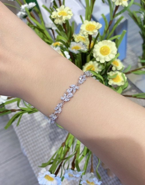 999 sterling silver wisteria flower bracelet 2025 new light luxury ...