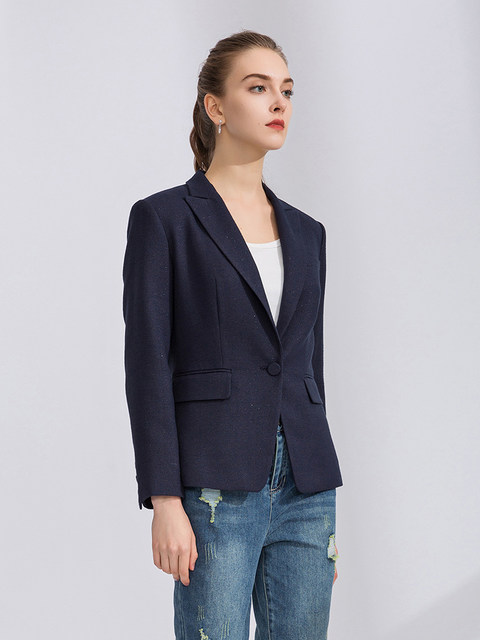 Famous teacher Lu Qiu professional suit solid color work simple ...