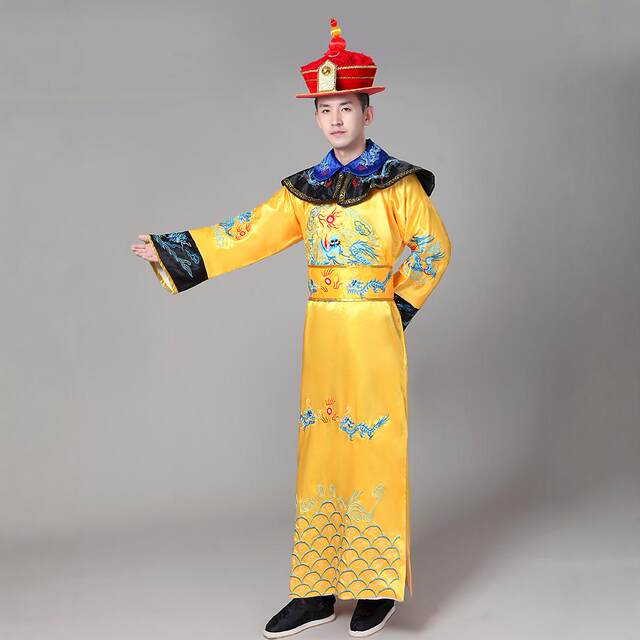 The Qing Dynasty emperor dragon robe costume men's adult prince ...
