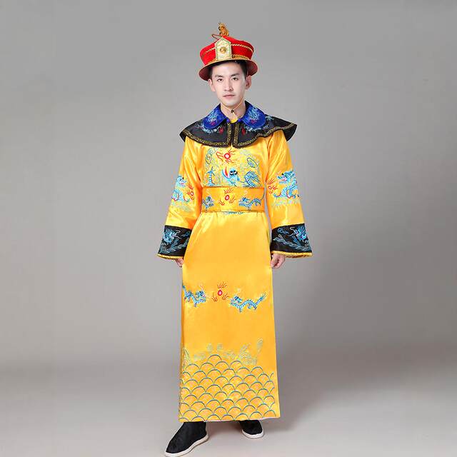The Qing Dynasty emperor dragon robe costume men's adult prince ...