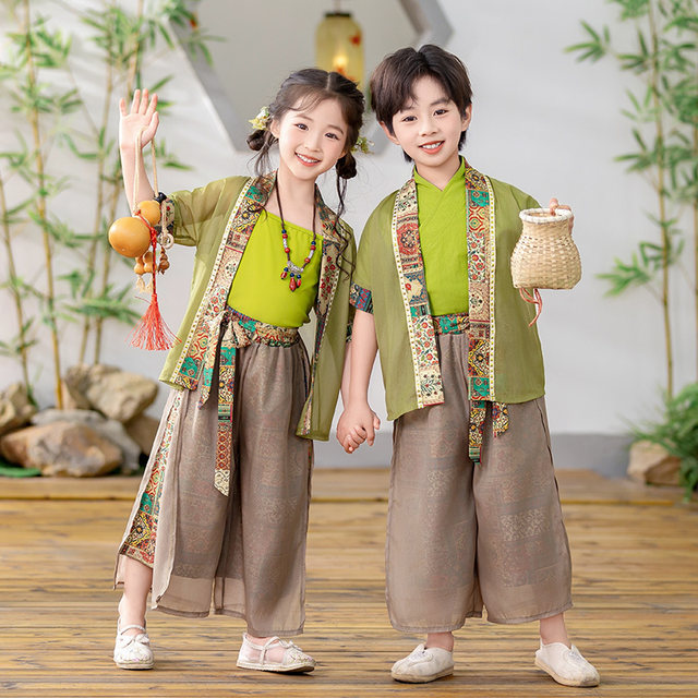 Special ethnic costumes children's performance costumes pastoral style ...