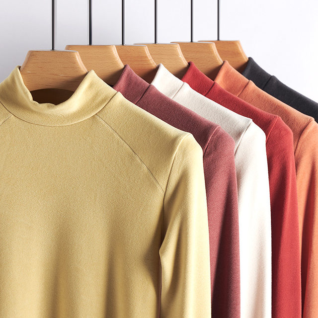 Women's bottom shirt in autumn and winter new bullets, Yisi solid color ...