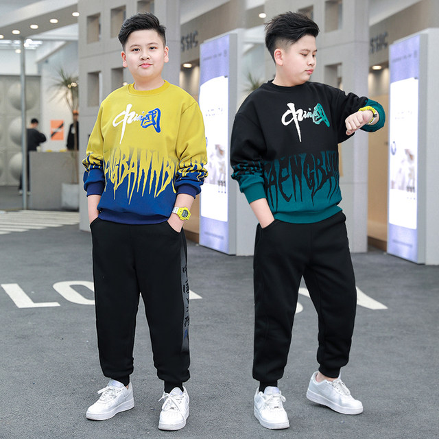 The new fat boy spring costume 7-15 years old, middle school children ...