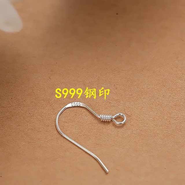 999 sterling silver ear hook diy homemade earring accessories ear ...