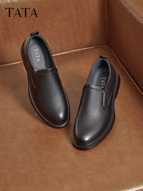 TATA his and her slip-on business leather shoes men's genuine leather ...