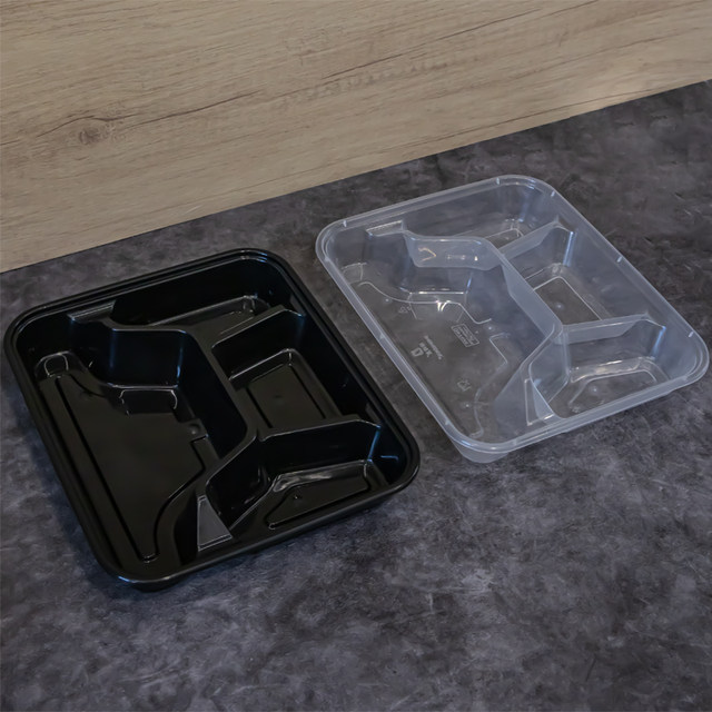 Four-compartment disposable lunch box snack box rectangular four ...