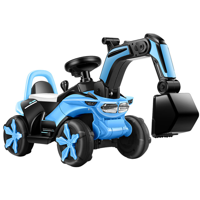 Children's electric excavator toy car can sit on a large excavator can ...