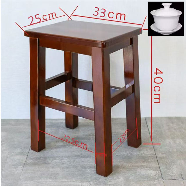 Tea fragrance dance stool solid wood square stool white cup tea stool ...