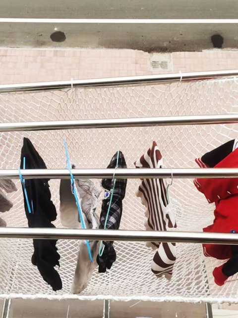 Clothes release net, high-rise outdoor clothes drying artifact, balcony ...