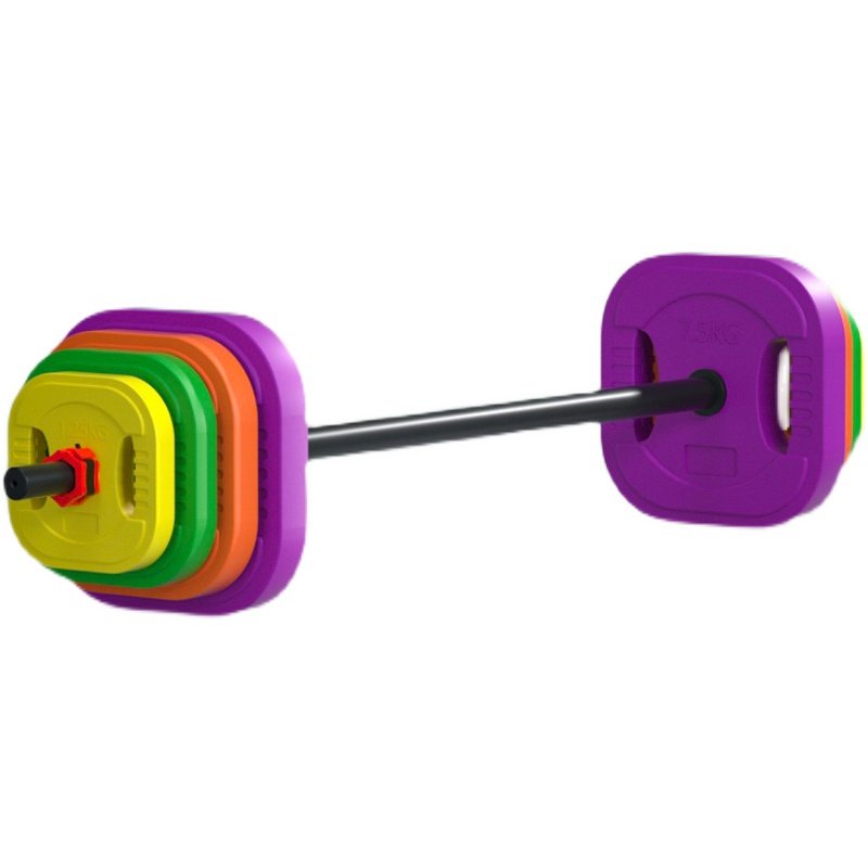 Ai Chen Colorful Barbell Set - 1.5m Rubberized Barbell for Fitness