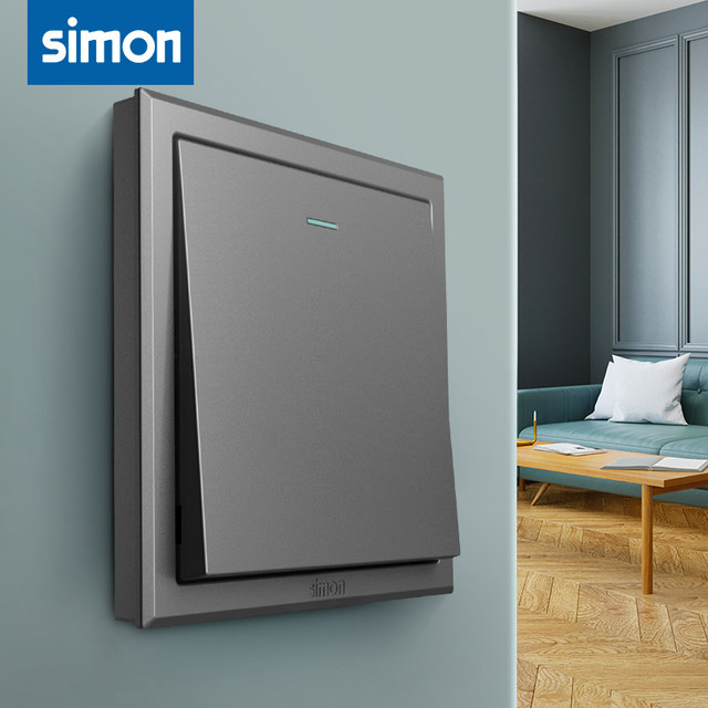 Simon switch socket E3 gray 86 type one open 5 five-hole panel home ...