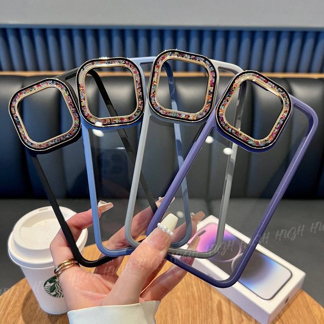 Suitable for Apple 14promax mobile phone case, lens with diamond, high ...