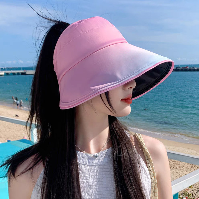 Hat women's 2024 new large-brimmed sun protection hat summer empty top ...