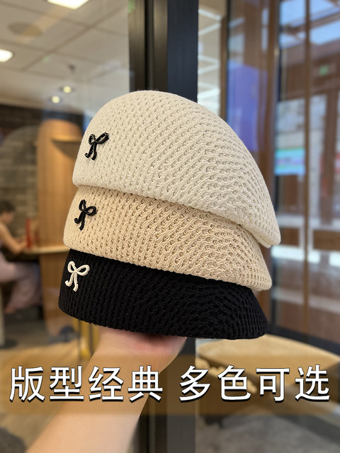 Japanese simple bow pattern backwards hat for women in spring and ...