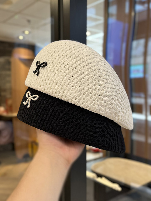 Japanese simple bow pattern backwards hat for women in spring and ...