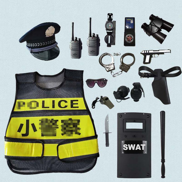 Children's small police role-playing traffic police uniform equipment ...