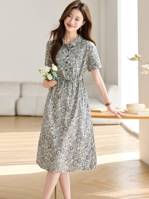 Pure cotton dress 2025 new style this year's popular summer waist ...