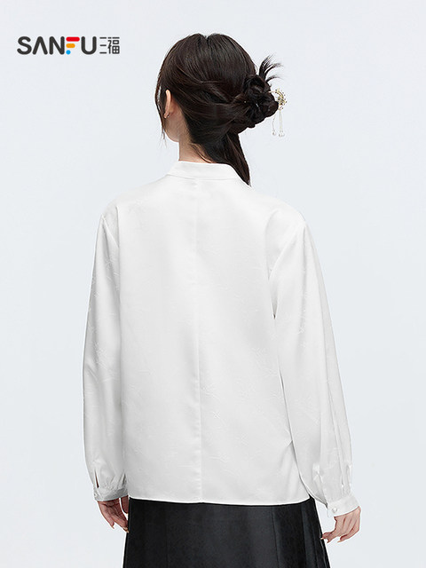 Sanfu long shirt 2025 spring new Chinese style small stand collar ...