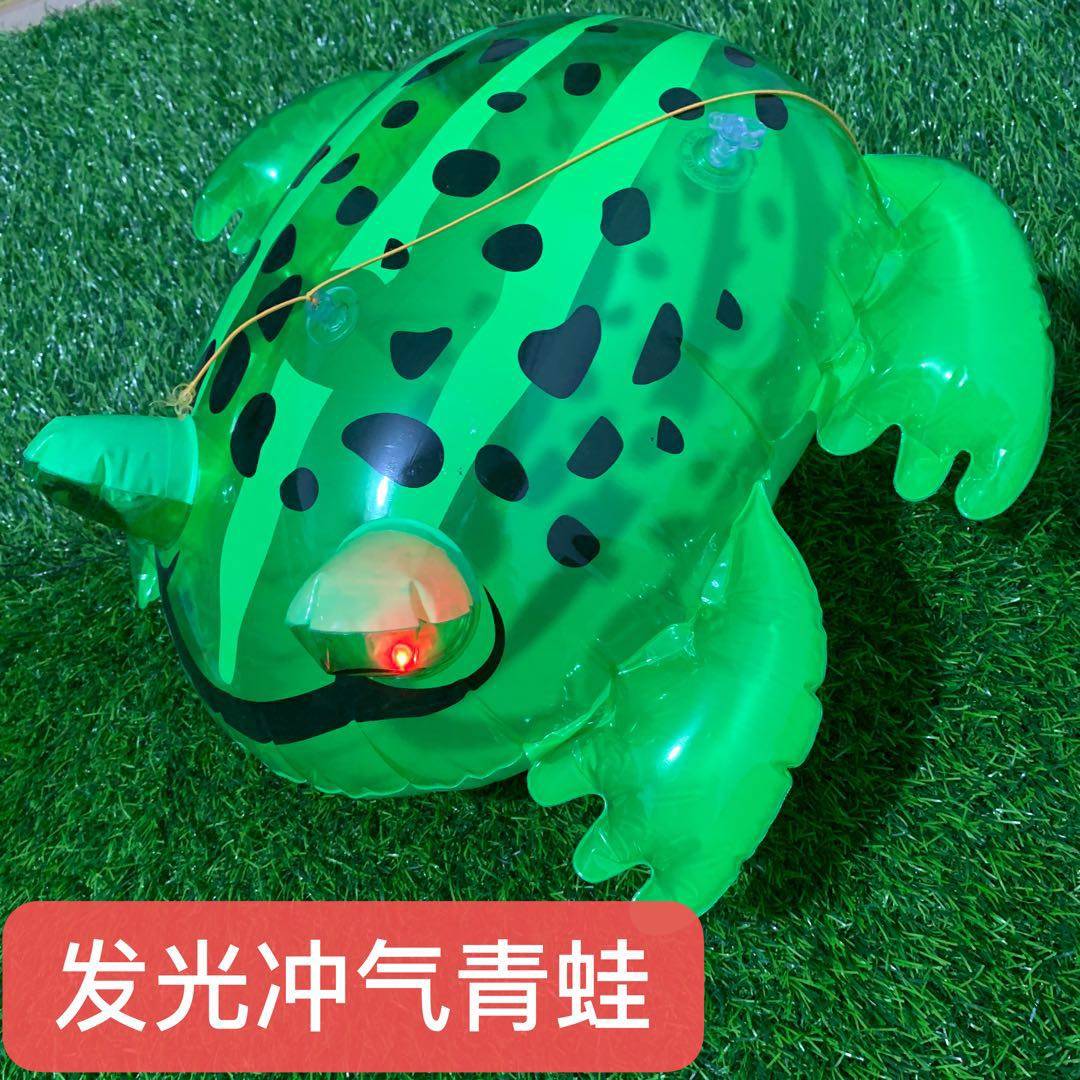 Pump up toy inflatable luminous frog with elastic rope balloon | 124545