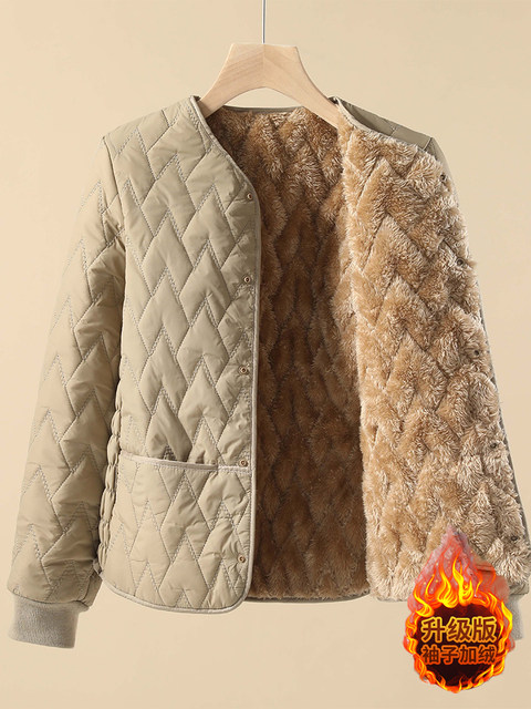 Autumn and winter new cotton clothing female plus velvet thick inner ...