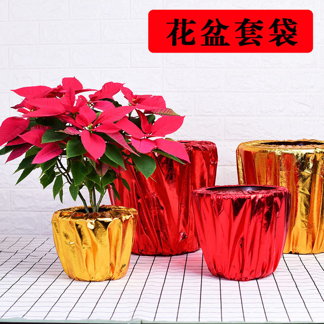 Golden flower pot bagging New Year's orange special gold cloth New Year ...