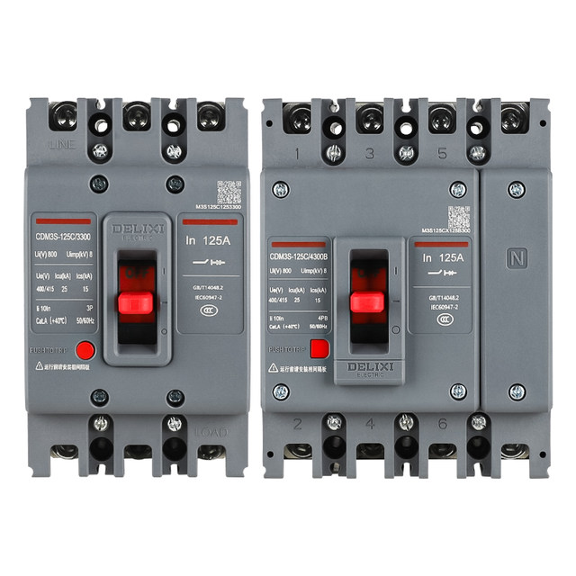 Delixi CDM3-125S/3300 125a Air Switch 3p4p Molded Case Circuit Breaker ...