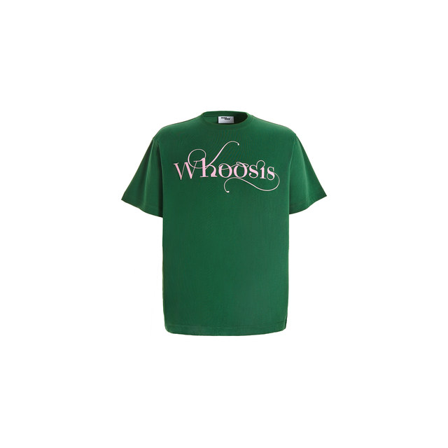 WHOOSIS (unknown name) romantic font short-sleeved T-shirt heavy basic ...