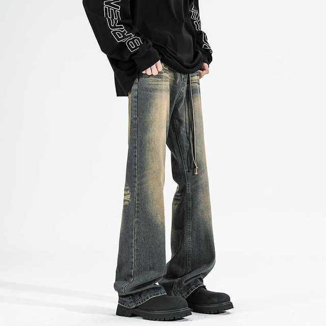 190 tall man extended version American high street vibe yellow mud dyed ...