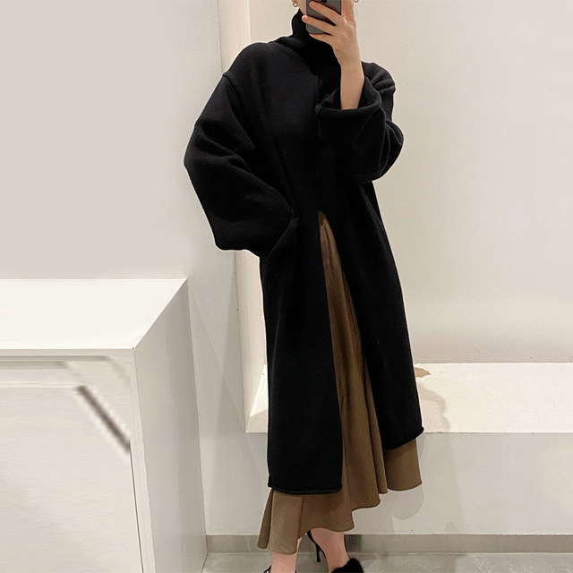 South Korea Chic niche versatile orange white high -necked warm and ...