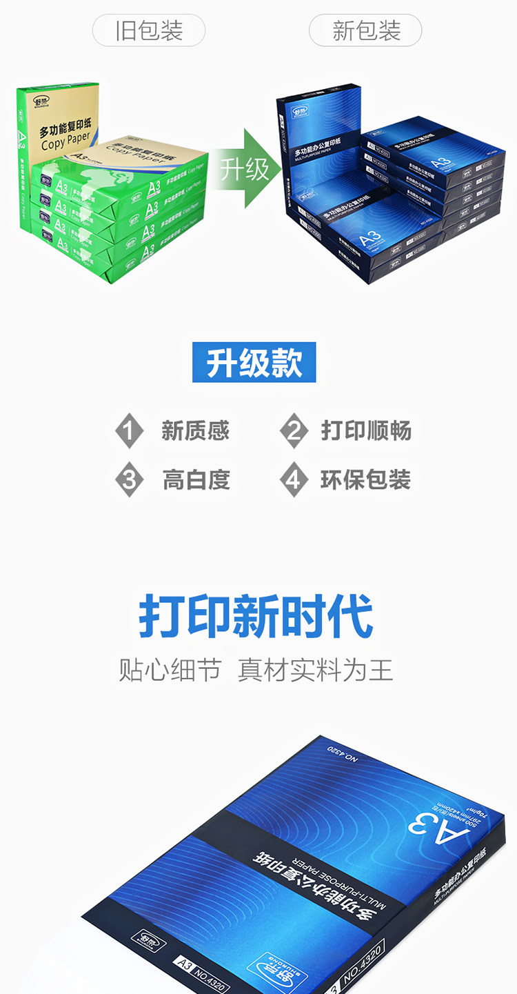 Shu Rong A3 Copy White Paper | 70g/80g Office Paper 500 Sheets