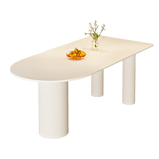 Slate dining table small apartment home dining table French cream style ...