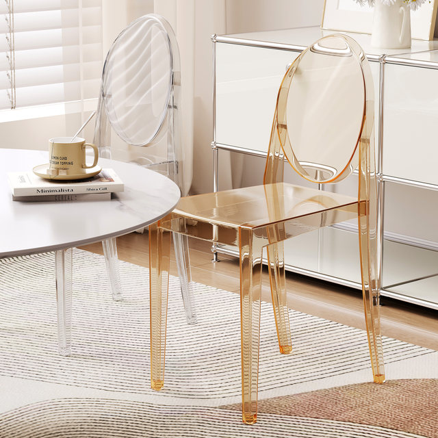 Nordic transparent acrylic plastic dining chair ins stackable modern ...