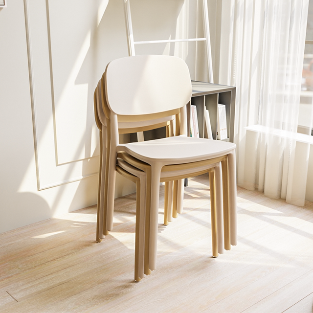 Plastic dining chair thickened Nordic household simple dining stool ...