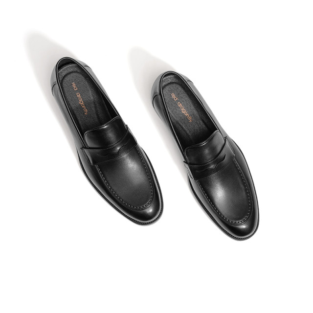 Red Dragonfly Leather Shoes Men's Autumn Genuine Leather Loaf Men's ...