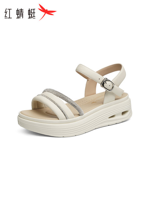 Red Dragonfly Sandals for women 2025 summer new women's shoes thick ...