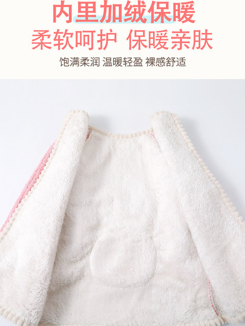 Baby smock, velvet, children's outer wear, thickened reverse dressing ...