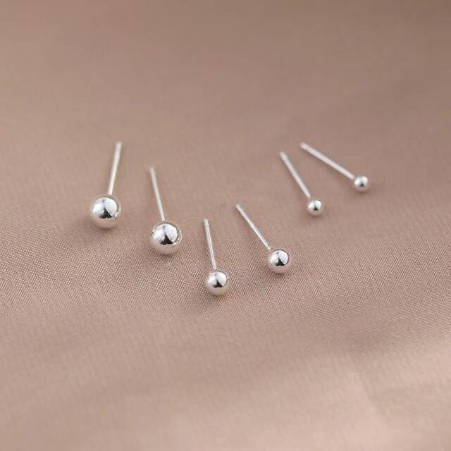 S999 sterling silver earrings for ear piercing, anti-allergic earrings for women, curved hook ...