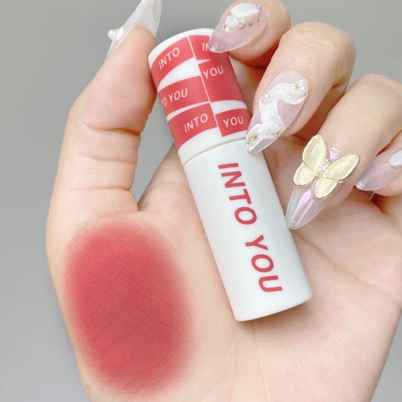 Into You Lip Mud Air Lip Glaze EM525 Strawberry Bear Joint Canned Lipstick